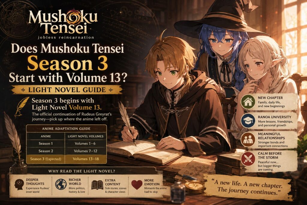Does Mushoku Tensei Season 3 Start with Volume 13? Light Novel Guide ...